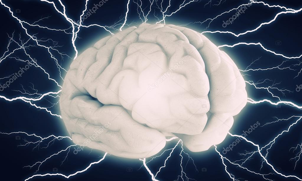 Human brain impulse . Mixed media Stock Photo by ©SergeyNivens 116628412