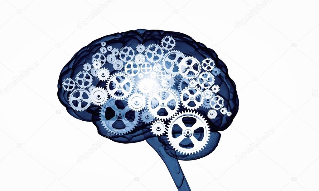 Mechanism inside human brain . Mixed media — Stock Photo © SergeyNivens ... Mechanism inside human brain . Mixed media — Stock Photo © SergeyNivens ...