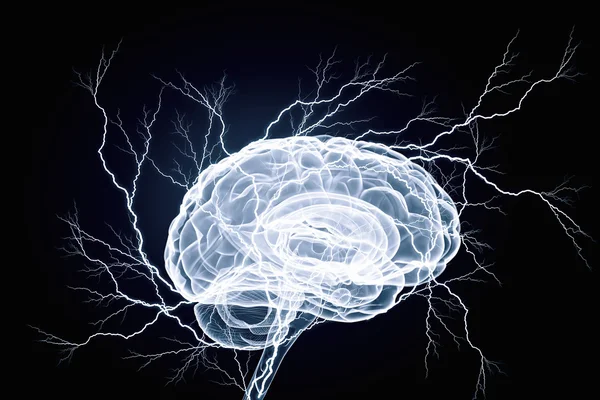 Human brain impulse . Mixed media — Stock Photo © SergeyNivens #116018978