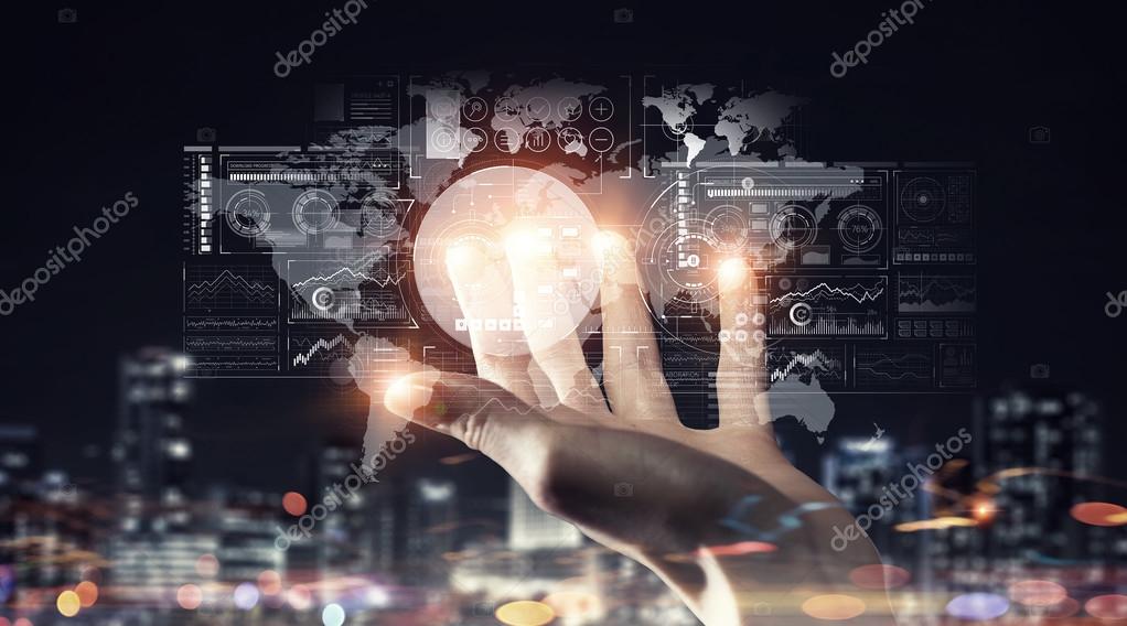 Media worldwide technology concept . Mixed media Stock Photo by ...