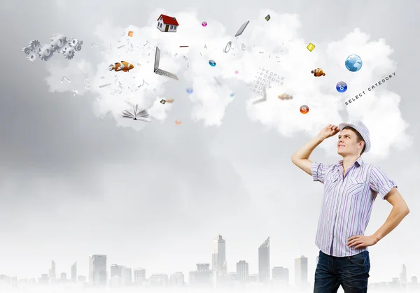 Man dreaming about future ⬇ Stock Photo, Image by © SergeyNivens #52271115