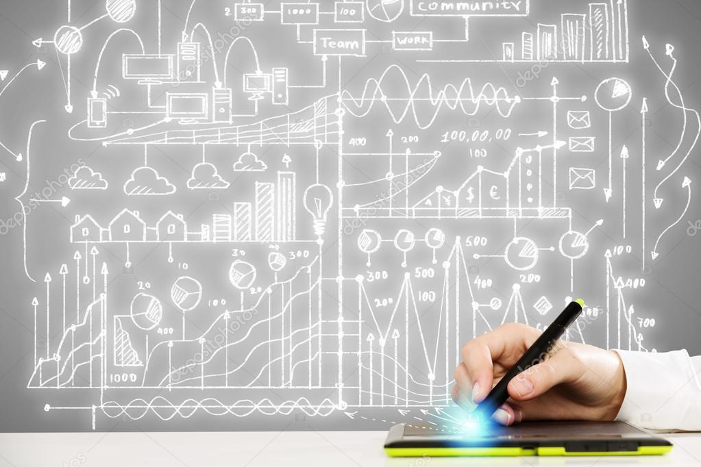 Hand drawing business strategy plan Stock Photo by ©SergeyNivens 52435897