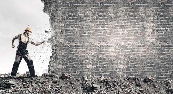 Breaking brick wall Stock Photos, Royalty Free Breaking brick wall ...