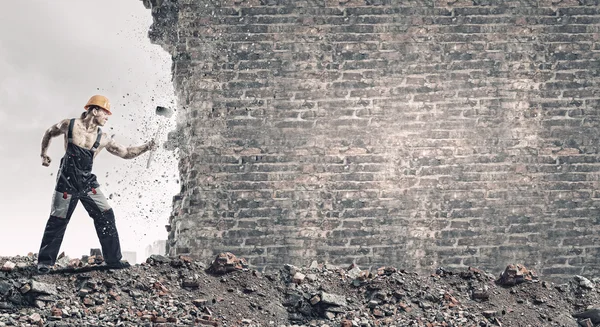 Breaking brick wall Stock Photos, Royalty Free Breaking brick wall ...