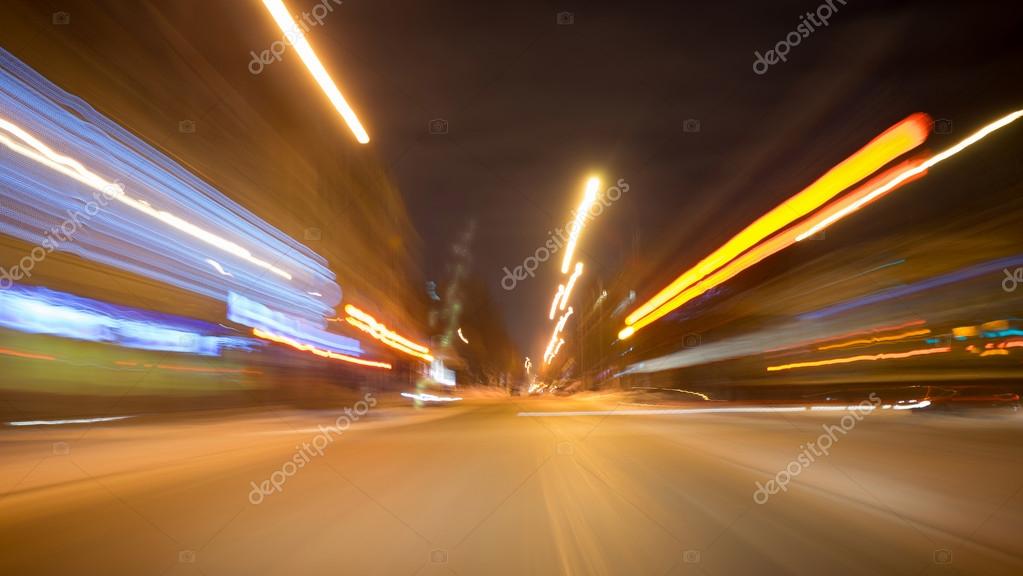 City lights and moving cars Stock Photo by ©SergeyNivens 52532143