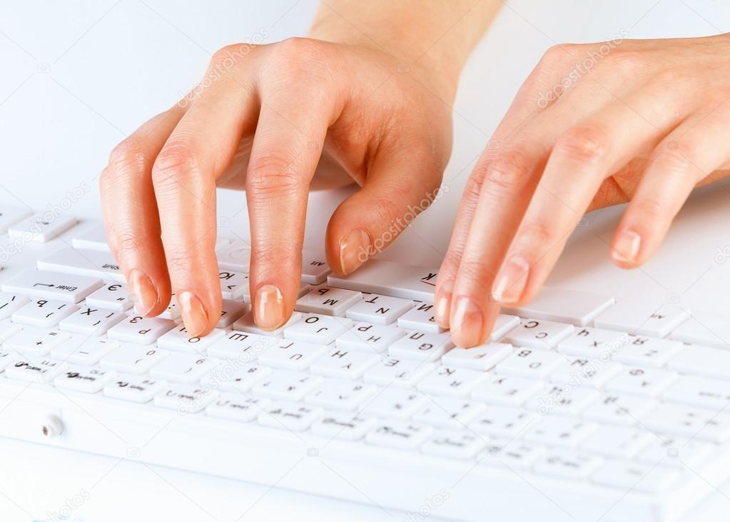 Hands typing on keyboard — Stock Photo © SergeyNivens #52549357