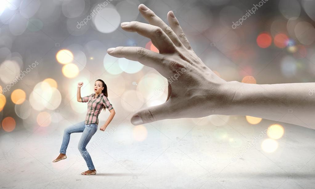 Young woman escaping — Stock Photo © SergeyNivens #52981551