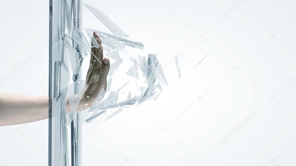Man breaking glass Stock Photo by ©SergeyNivens 52983587