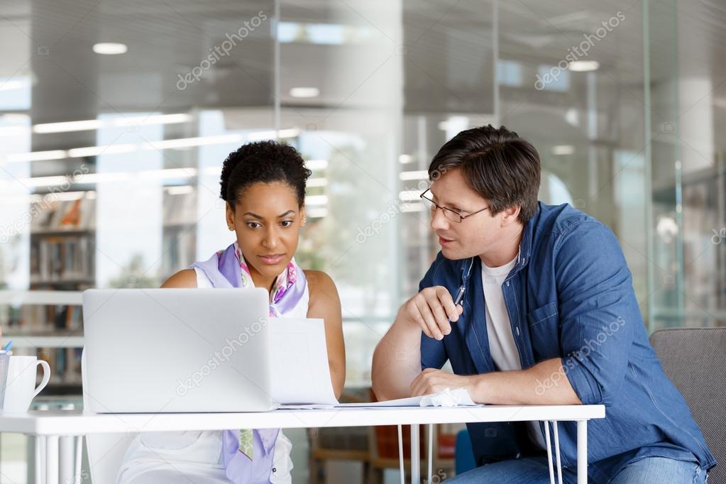 Expert is ready to help her with her work Stock Photo by ©SergeyNivens ...