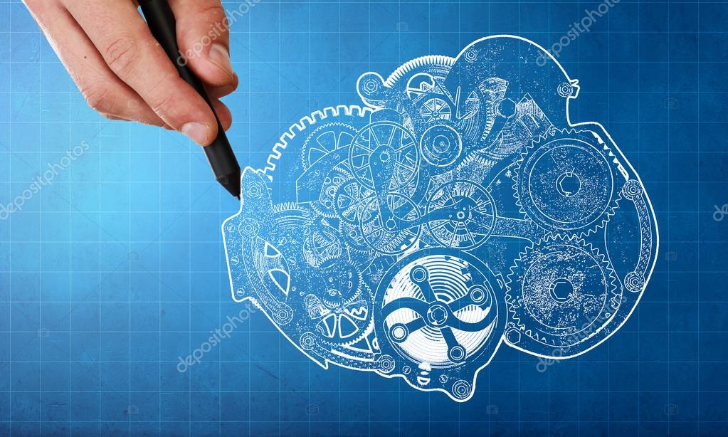 Hand drawing cogwheels — Stock Photo © SergeyNivens #85744388