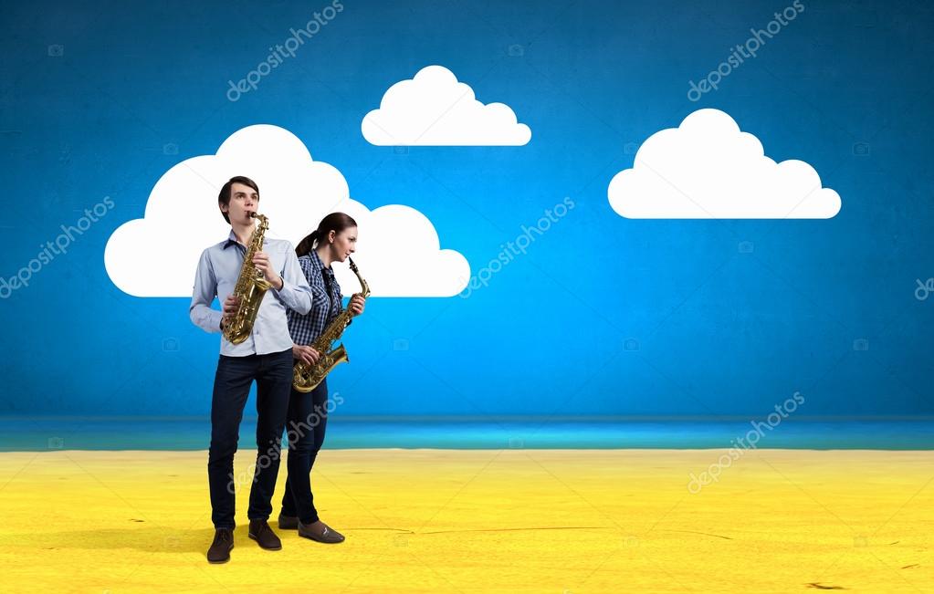 Musical duet. Concept image — Stock Photo © SergeyNivens #87544342