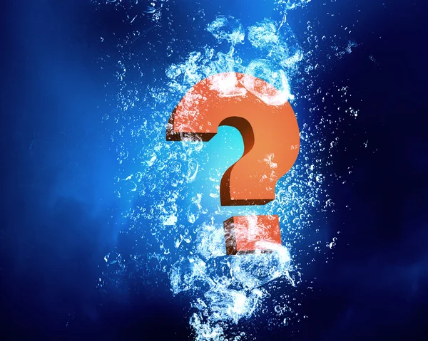 Question mark in water Stock Photo by ©SergeyNivens 105128004