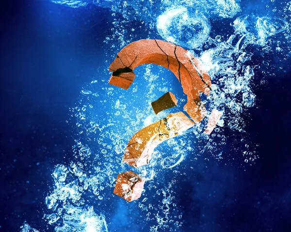 Question mark in water Stock Photo by ©SergeyNivens 105128004
