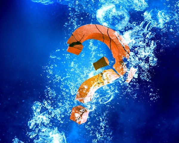 Question mark in water Stock Photo by ©SergeyNivens 105128004