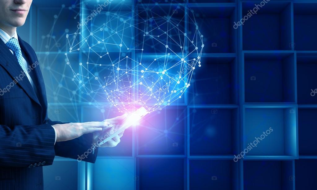 Man using modern technologies — Stock Photo © SergeyNivens #93548246