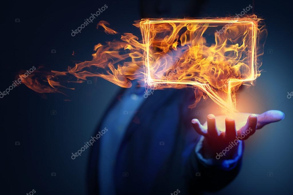 Speech fire icon — Stock Photo © SergeyNivens #93879252