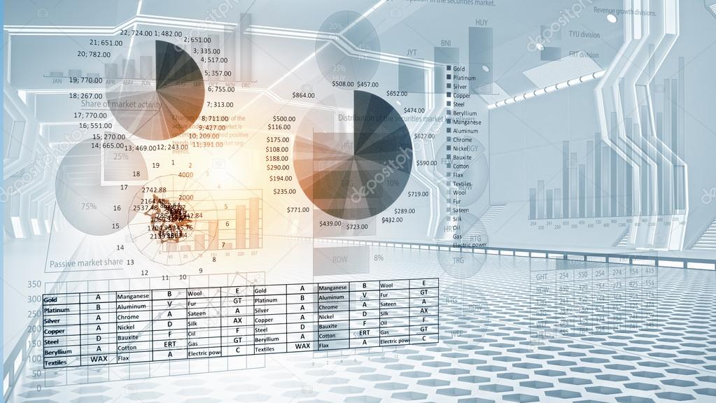 Office interior with graphs and diagrams ⬇ Stock Photo, Image by ...