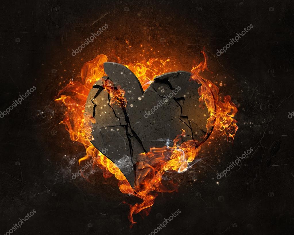 Heart burning in fire — Stock Photo © SergeyNivens #98955854