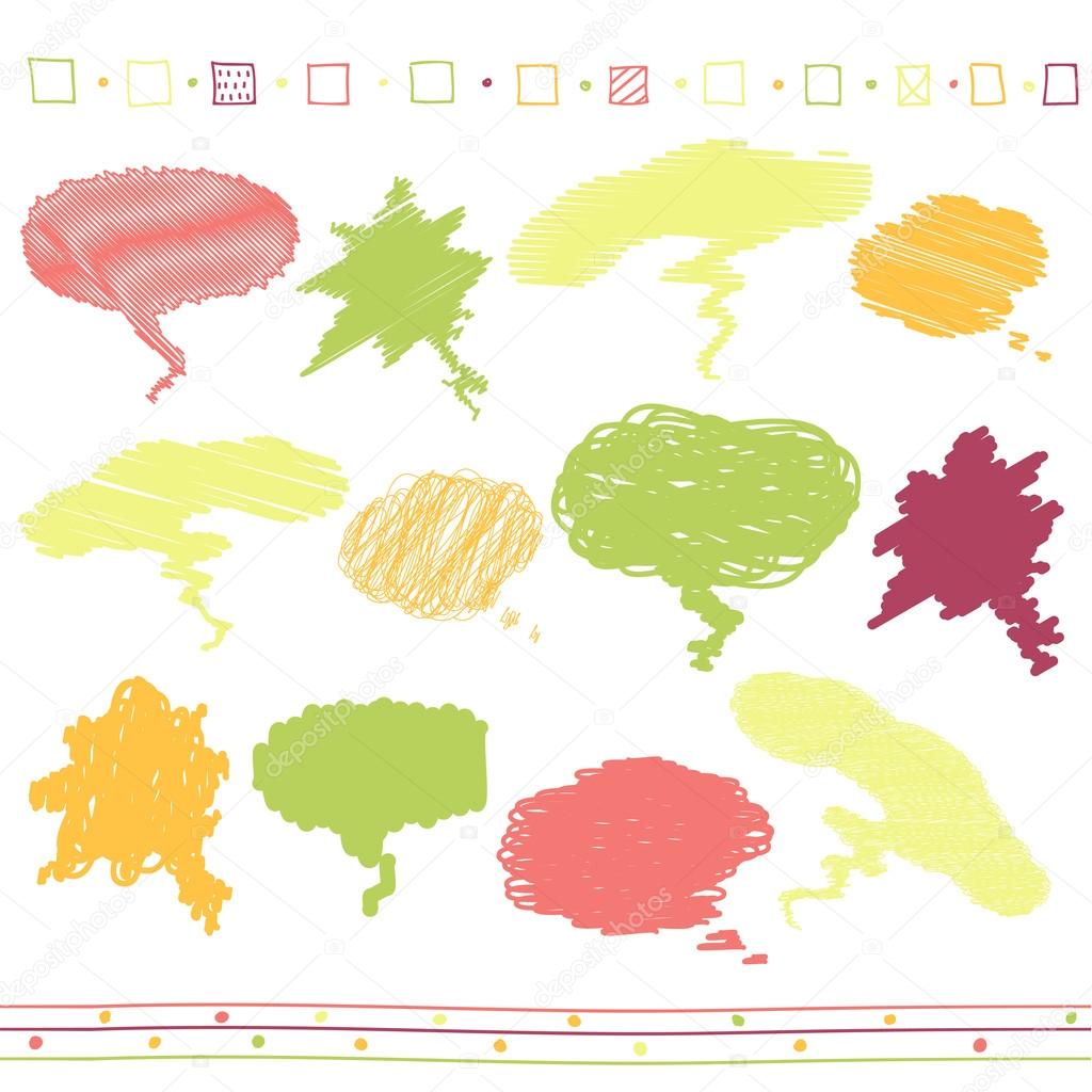 Vector set of scribble scribbled speech bubbles Stock Vector by ©frenta ...