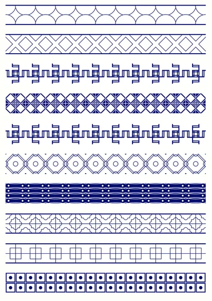 Colección de diferentes vectores geométricos bordes sin costura 2024