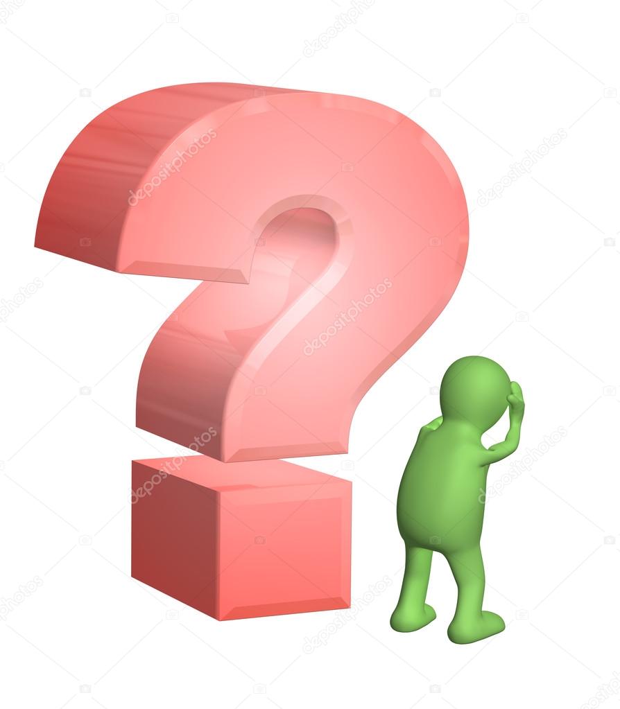 Upset puppet and question mark Stock Photo by ©frenta 66257853