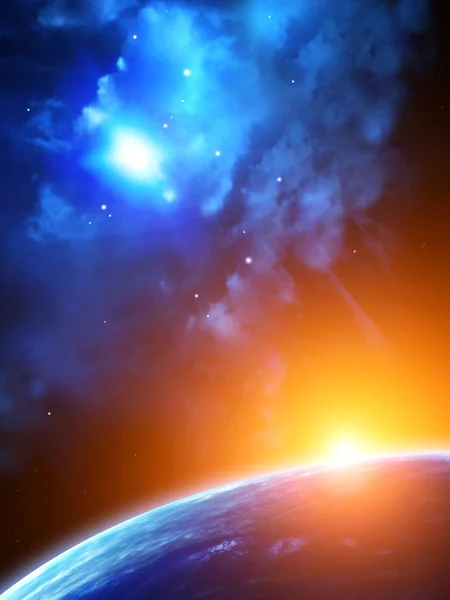 Space scene with planets and nebula Stock Photo by ©frenta 85342726