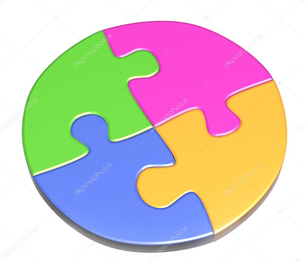 Four parts of a puzzle Stock Illustration by ©frenta #82311858