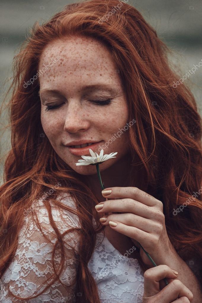Curly Red Haired Woman