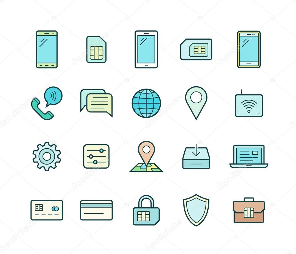 Mobile network operator icons Stock Vector by ©frbird 101313218