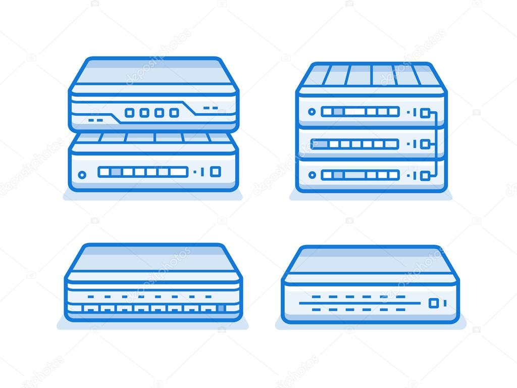 Network router icons Stock Vector Image by ©frbird #124152120