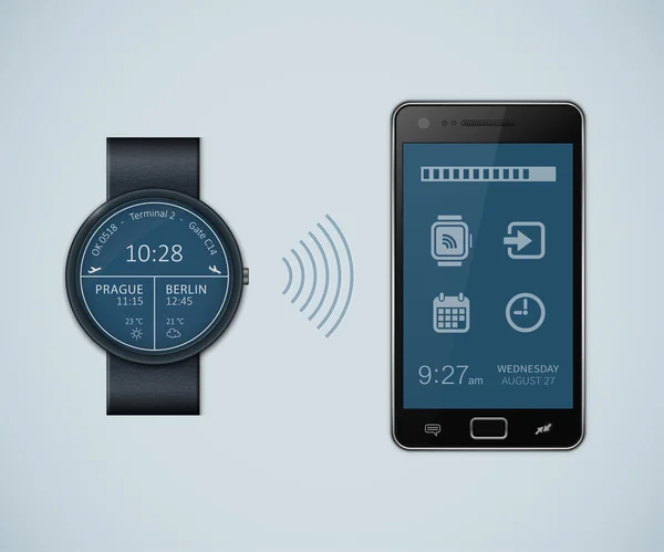 Smartwatches and smartphones communication Stock Vector Image by ...