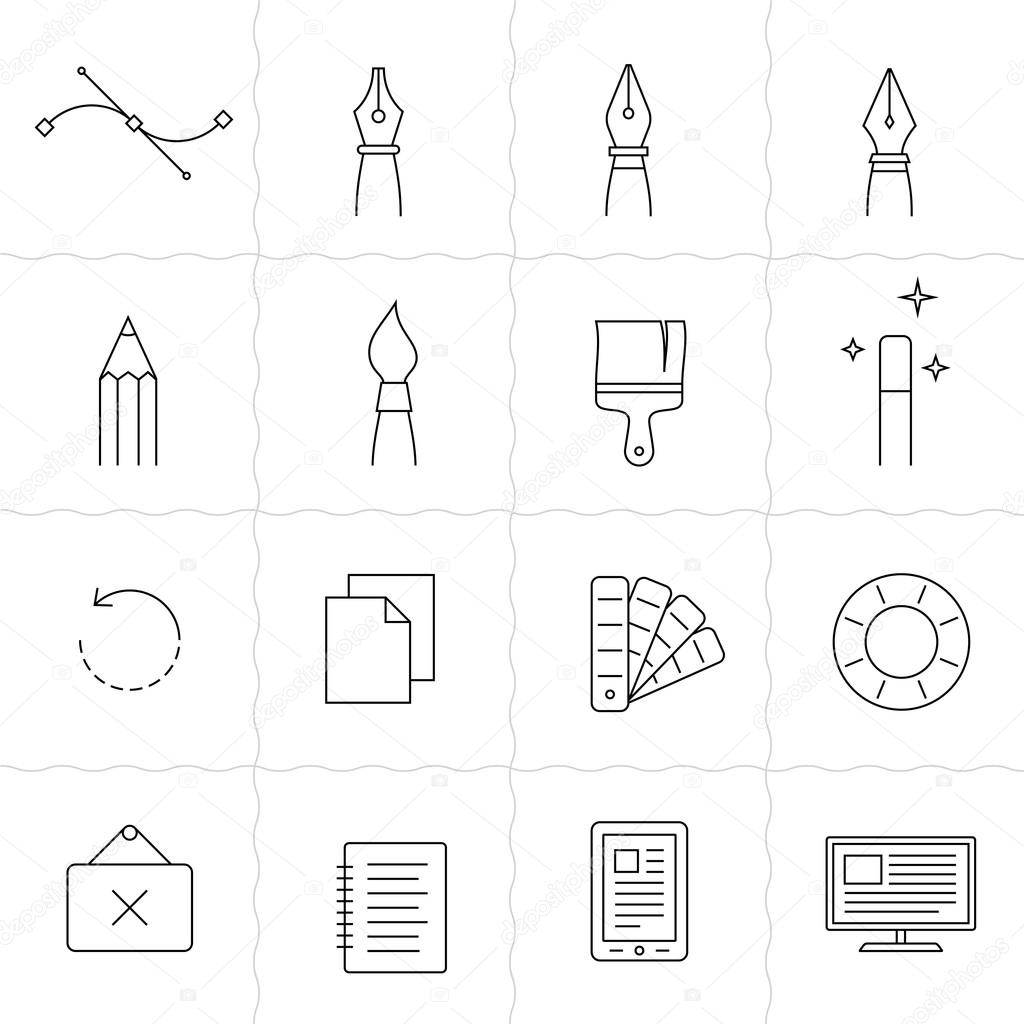 Drawing and painting tools icons 2 Stock Vector Image by ©frbird #71904205