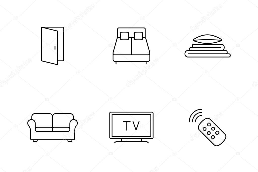 Accommodation booking icon set Stock Vector Image by ©frbird #83117826