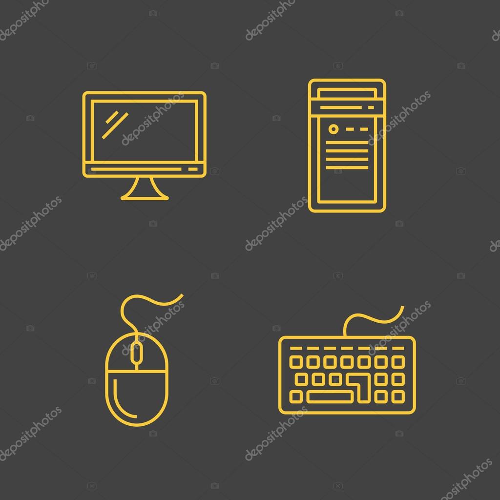 Computer devices and computer peripherals Stock Vector Image by ©frbird ...