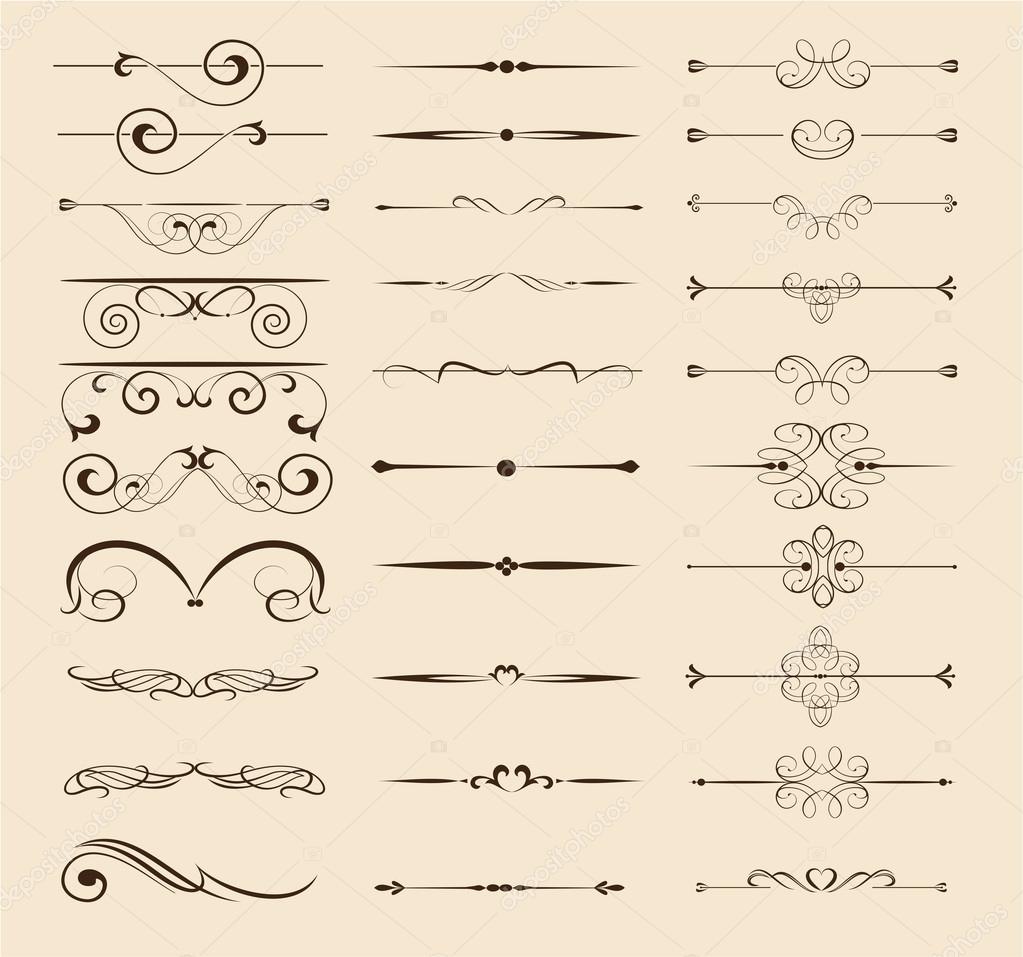 Set of decorative elements — Stock Vector © galinashpak #123544152
