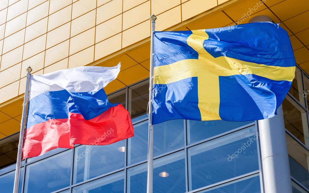Flags of Sweden and Russia waving against IKEA store — Stock Editorial ... Flags of Sweden and Russia waving against IKEA store — Stock Editorial ...