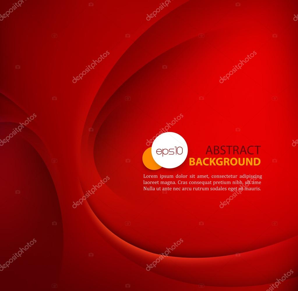 Red vector Template Abstract background with curves lines and shadow ...