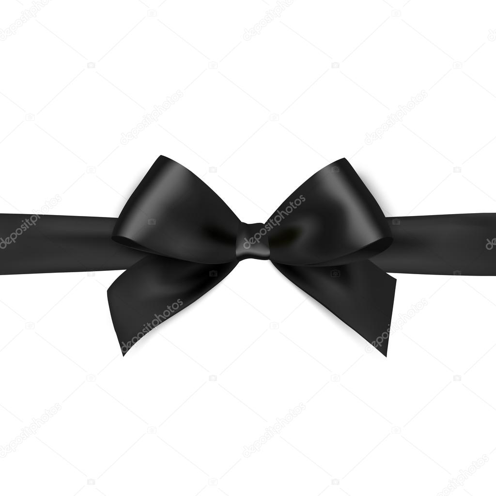Shiny black satin ribbon on white background Stock Vector Image by ...