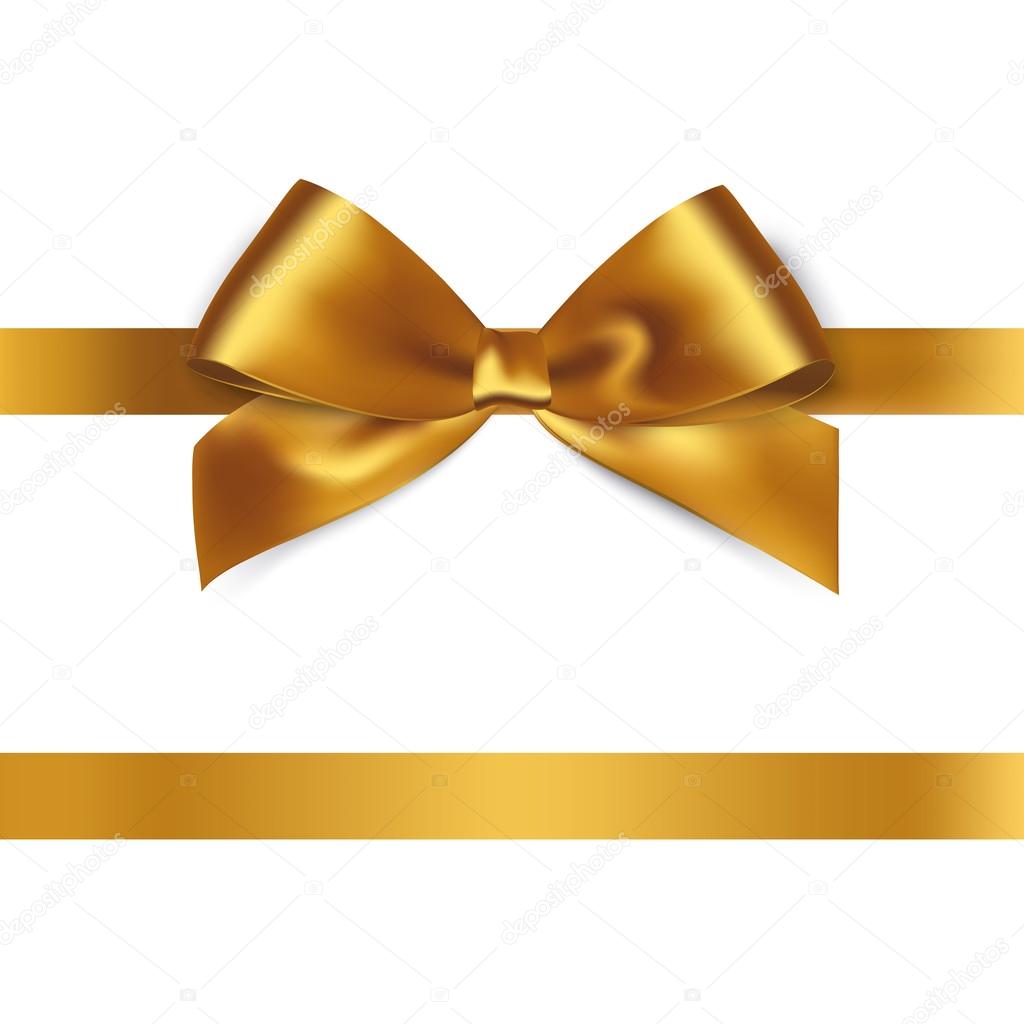 Shiny gold satin ribbon on white background Stock Vector by ©-strizh ...