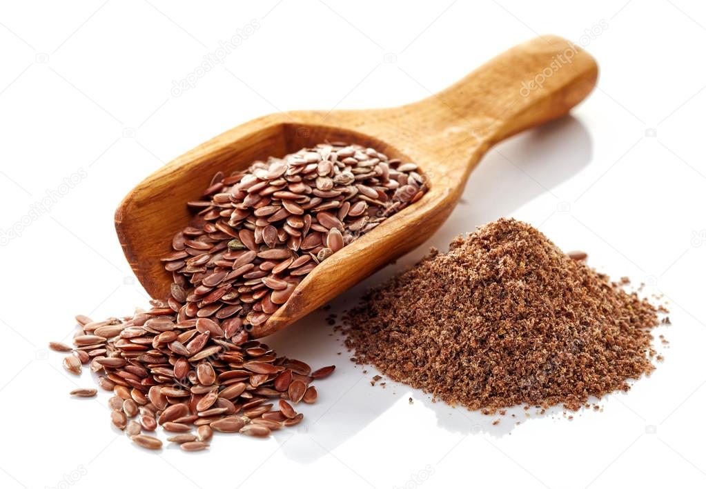 Flax seeds on a white background Stock Photo by ©magone 66190501