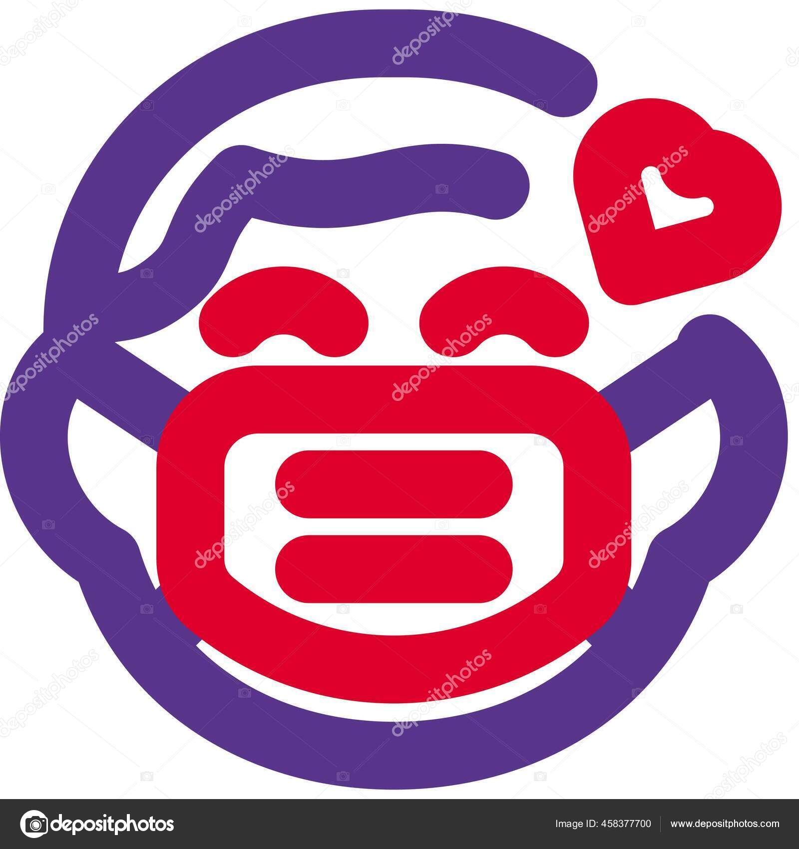 Little Boy Love Heart Emojis Wearing Mask Stock Vector by ©get4net ...