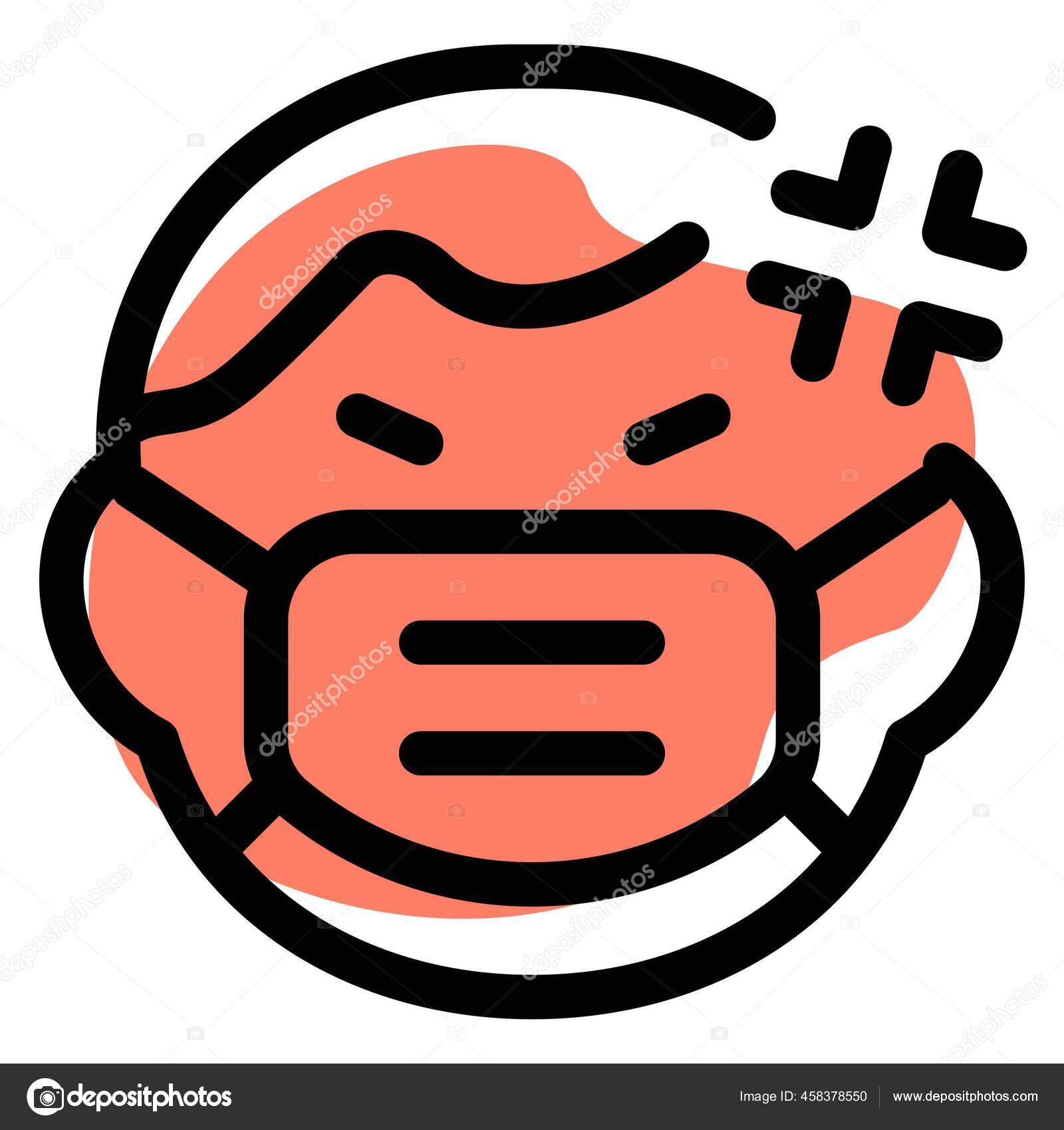 Little Boy Angry Facial Expression Wearing Mask Stock Vector by ...