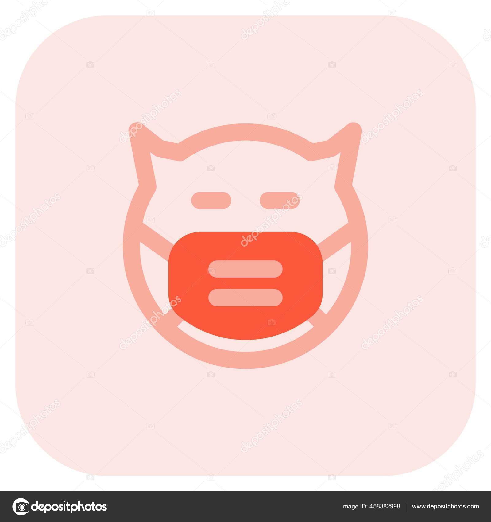 Devil Expressionless Facial Expression Wearing Mask Stock Vector by ...