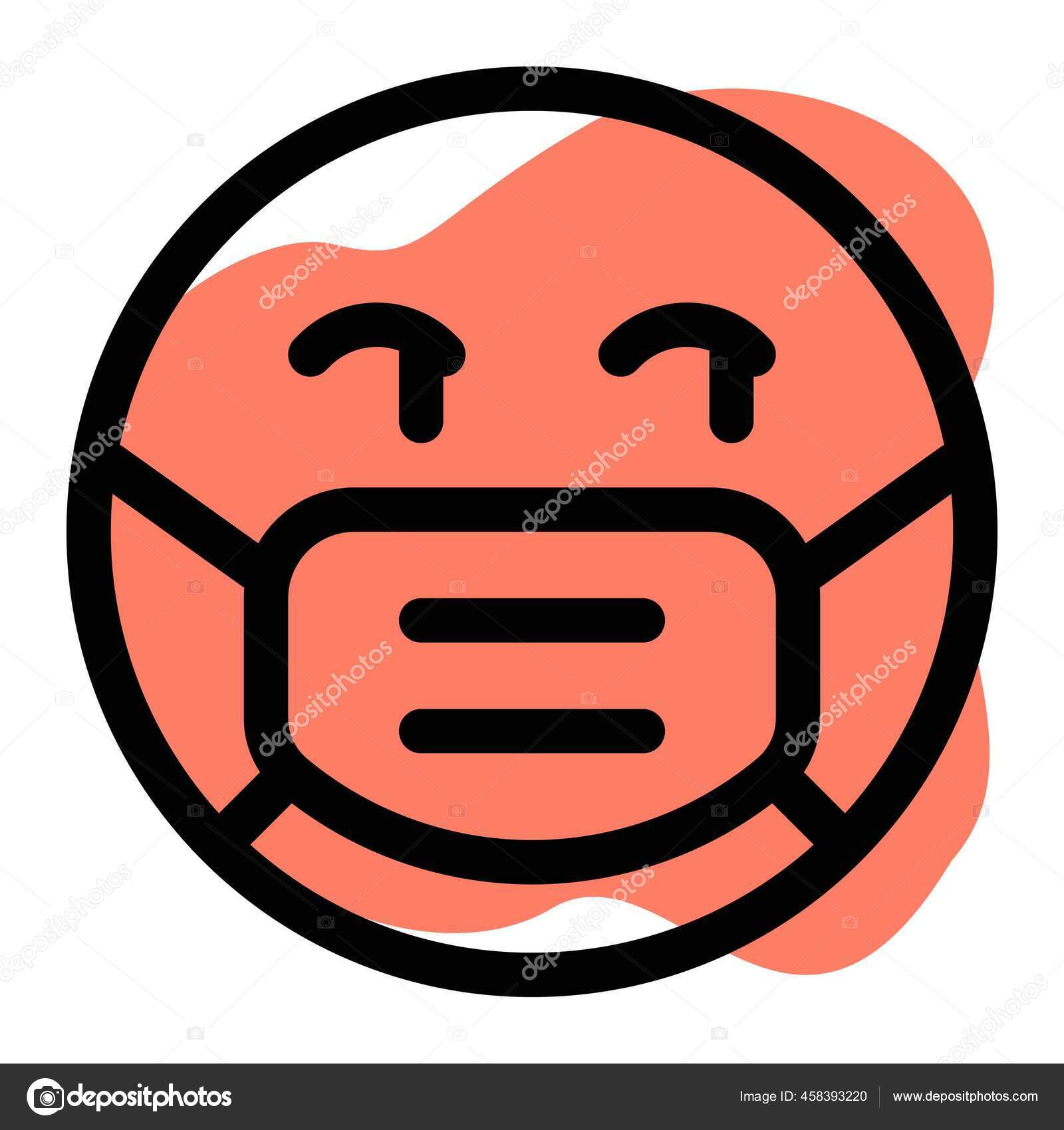 Suspicious Emoji Looking Left Side While Wearing Mask Stock Vector by ...