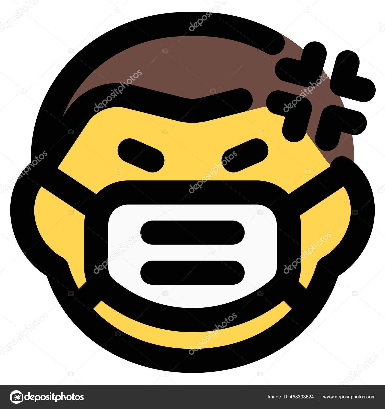 Man Angry Facial Expression Wearing Mask Stock Vector by ©get4net 458393624