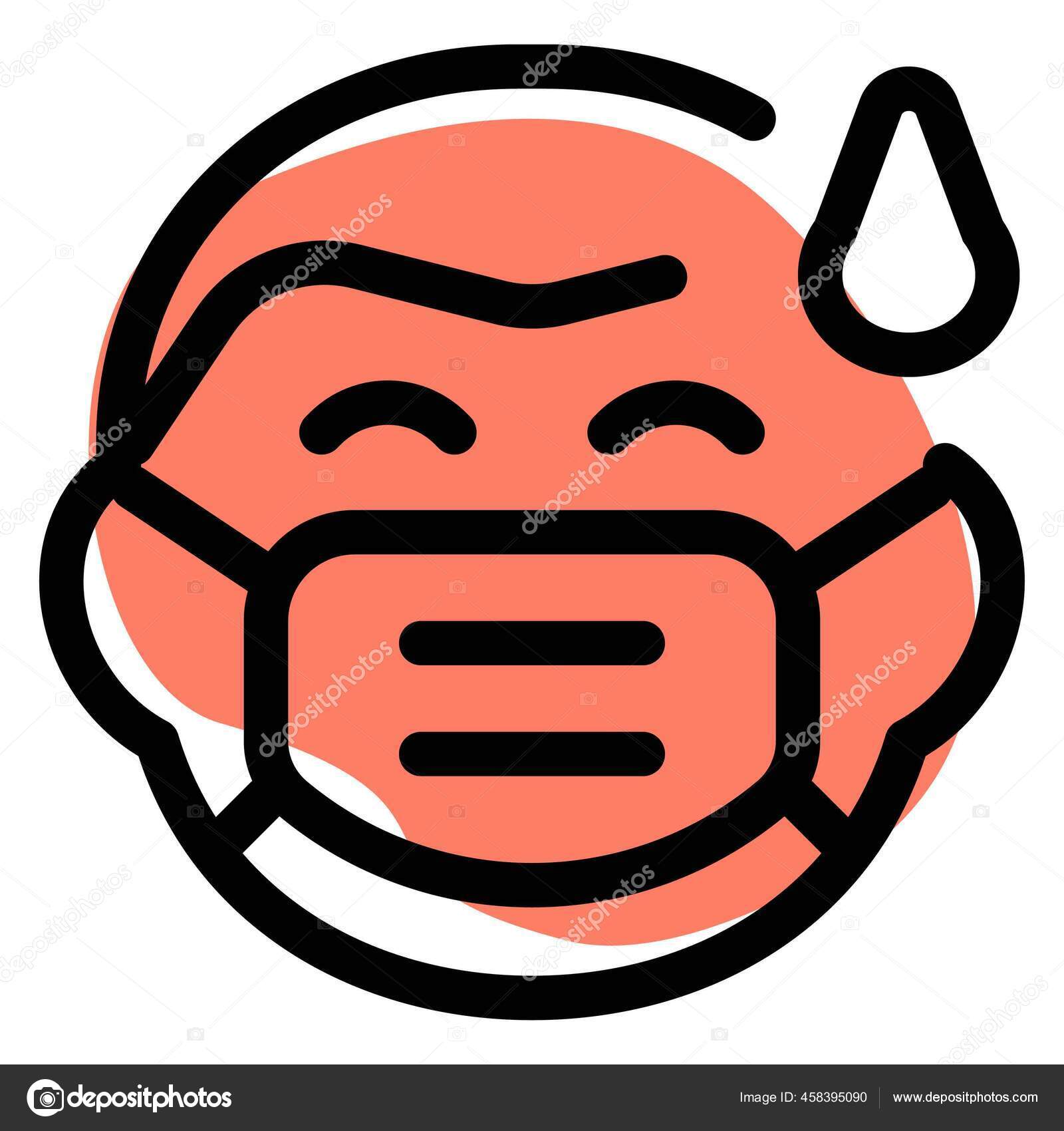 Cold Sweat Expression Man Mask Stock Vector by ©get4net 458395090