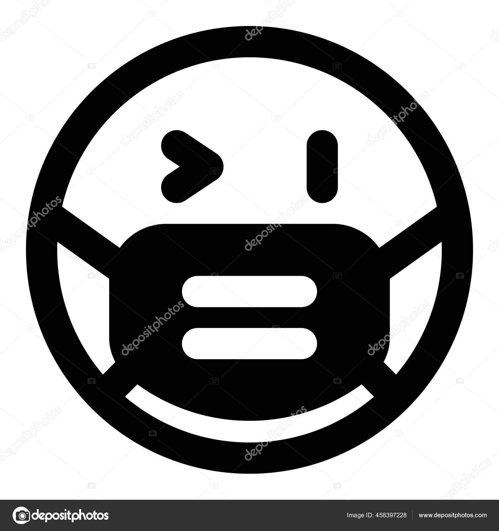 Teasing Emoji Right Eye Wink While Wearing Mask Stock Vector by ...