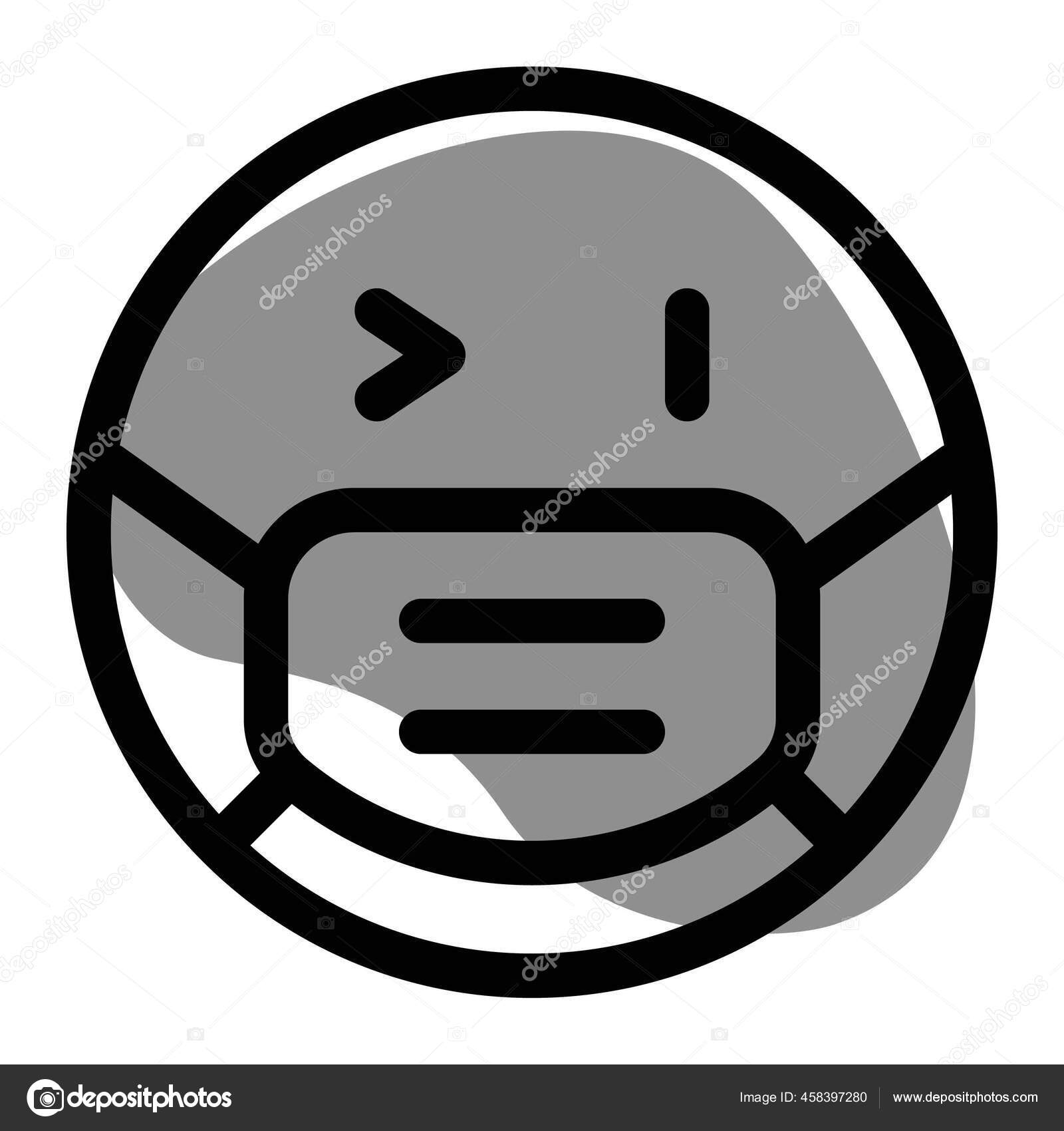 Teasing Emoji Right Eye Wink While Wearing Mask Stock Vector by ...