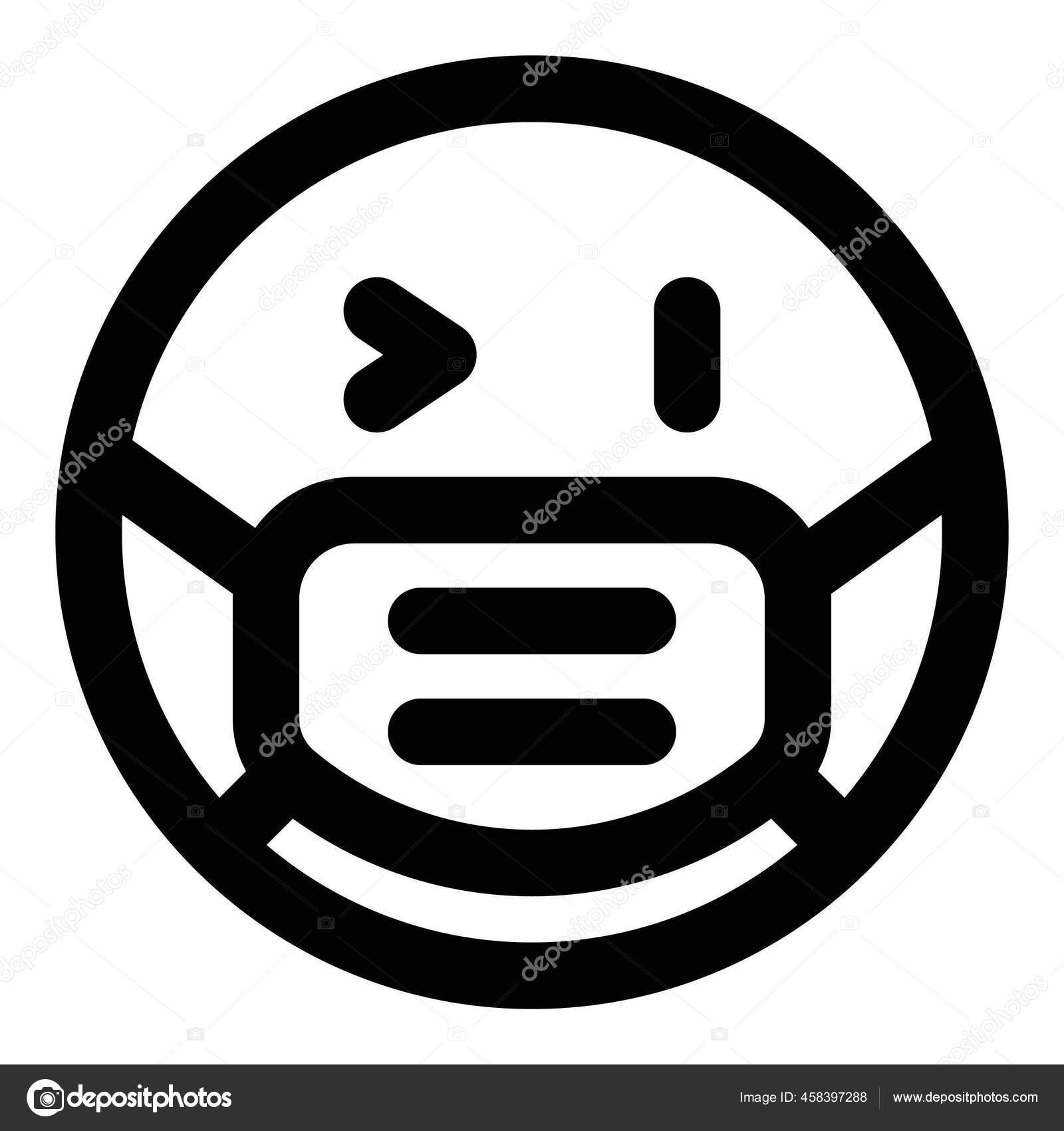 Teasing Emoji Right Eye Wink While Wearing Mask Stock Vector by ...