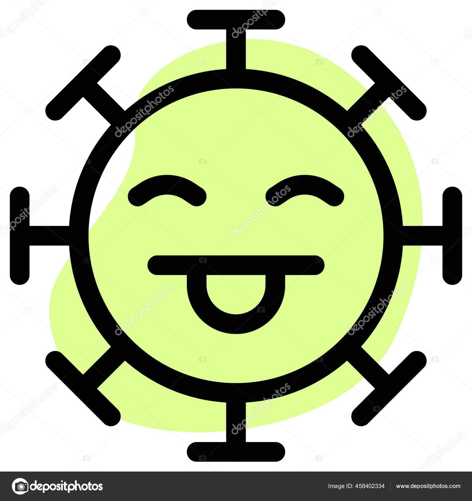 Tongue Out Microscopic Structure Coronavirus Emoticon Stock Vector ...